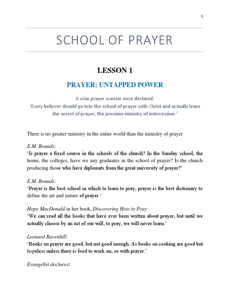 Materi School of Prayer PDF | PDF | Prayer | God