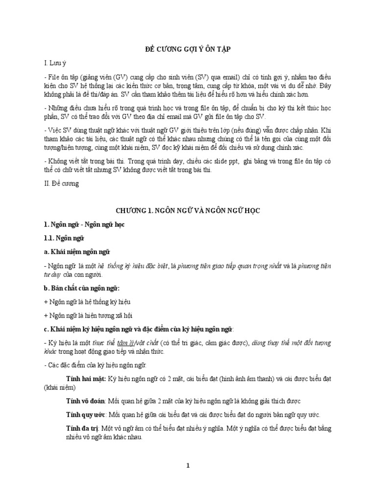 DLNN CHUONG 1.HK1.22 23.gui SV XHNV | PDF