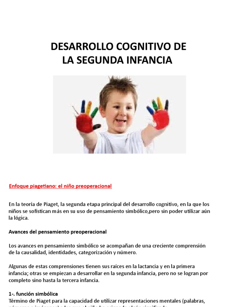 Clase 10 Desarrollo Cognitivo Segunda Infancia | PDF | Pensamiento | Memoria