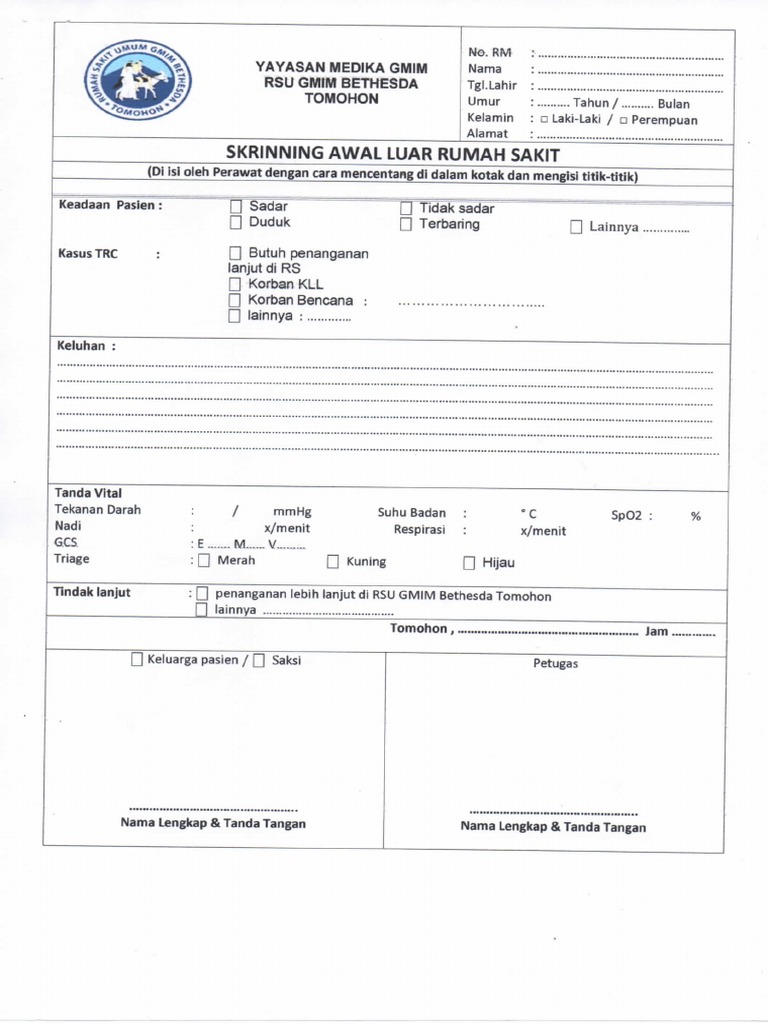 PP. 1.1.f. FORM SKRINING AWAL LUAR | PDF