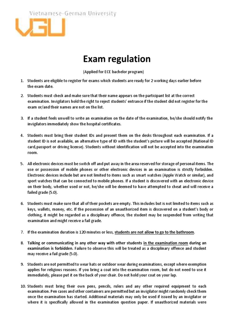 ECE Exam Regulations Overview | PDF | Identity Document