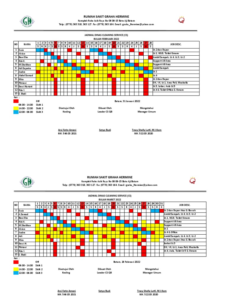 Jadwal Dinas CS | PDF