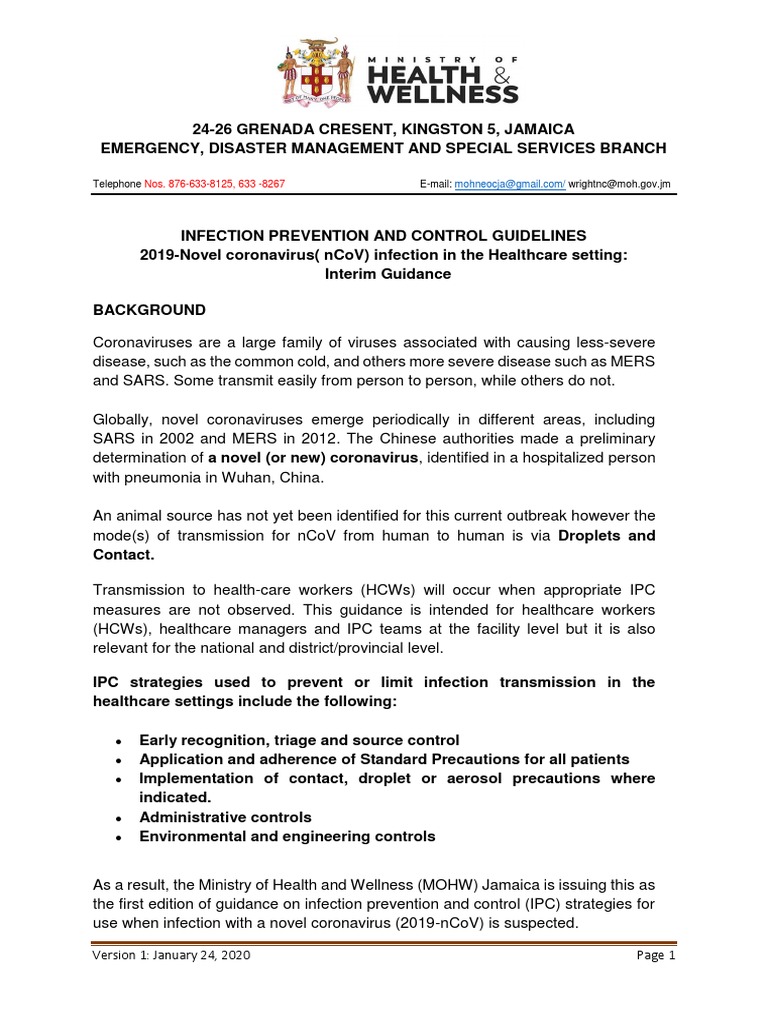 IPC Guidelines For COVID 19 | PDF | Hygiene | Hand Washing