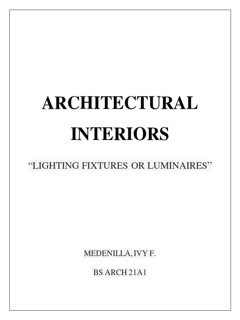 Lighting Fixtures (Assignment) | PDF | Lighting | Equipment