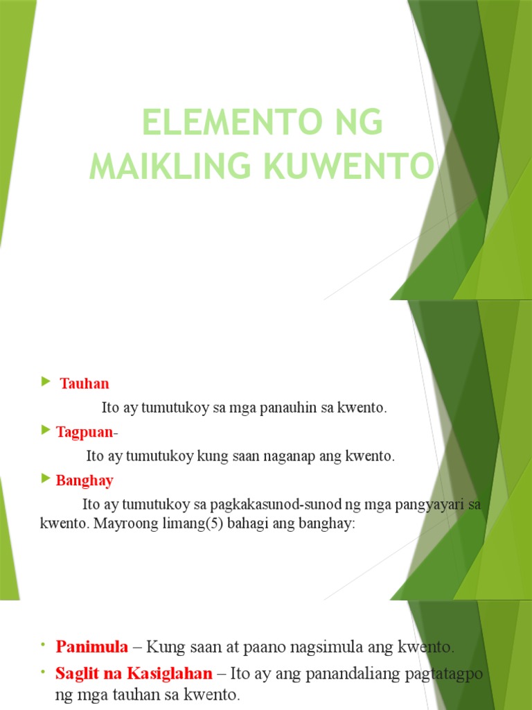 Elemento Ng Maikling Kwento Pdf