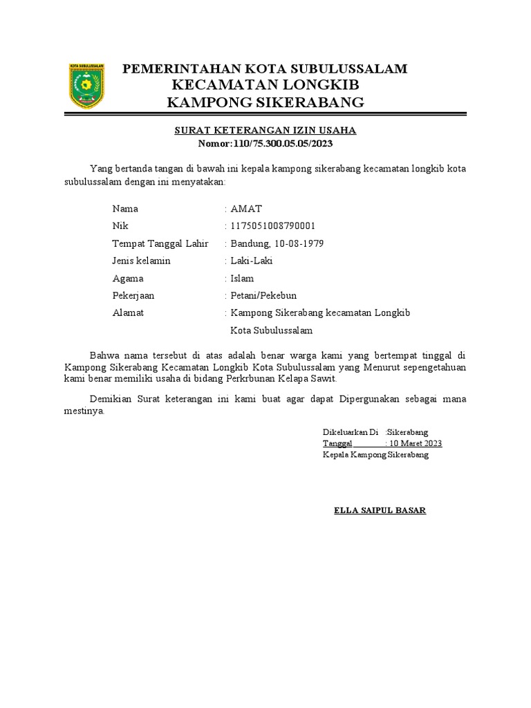 izin usaha | PDF