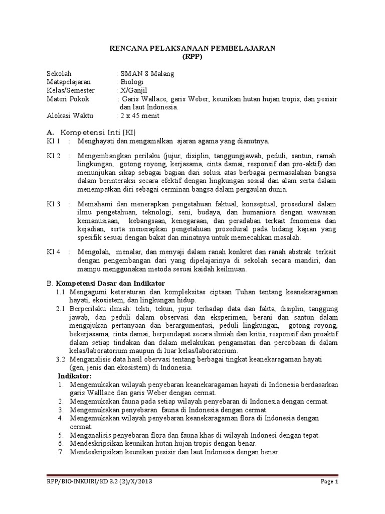 RPP Inkuiri KD 3.2 | PDF