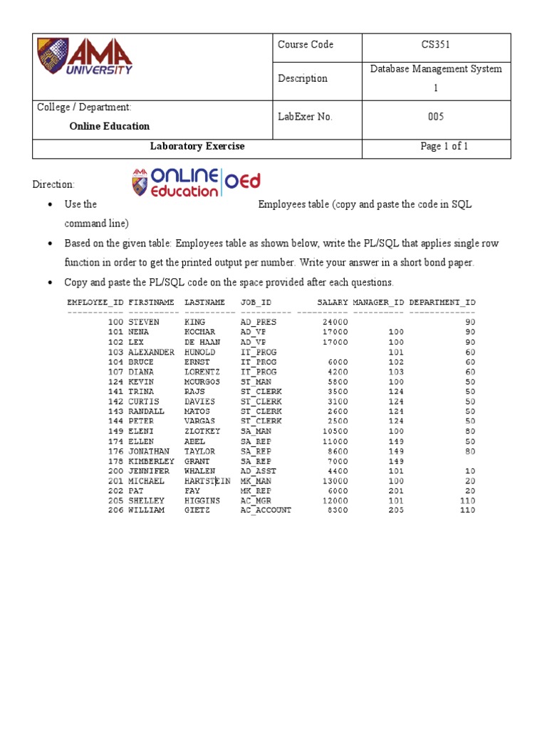Week010-SingleRow-LabExer005 Rivera Dennis | PDF