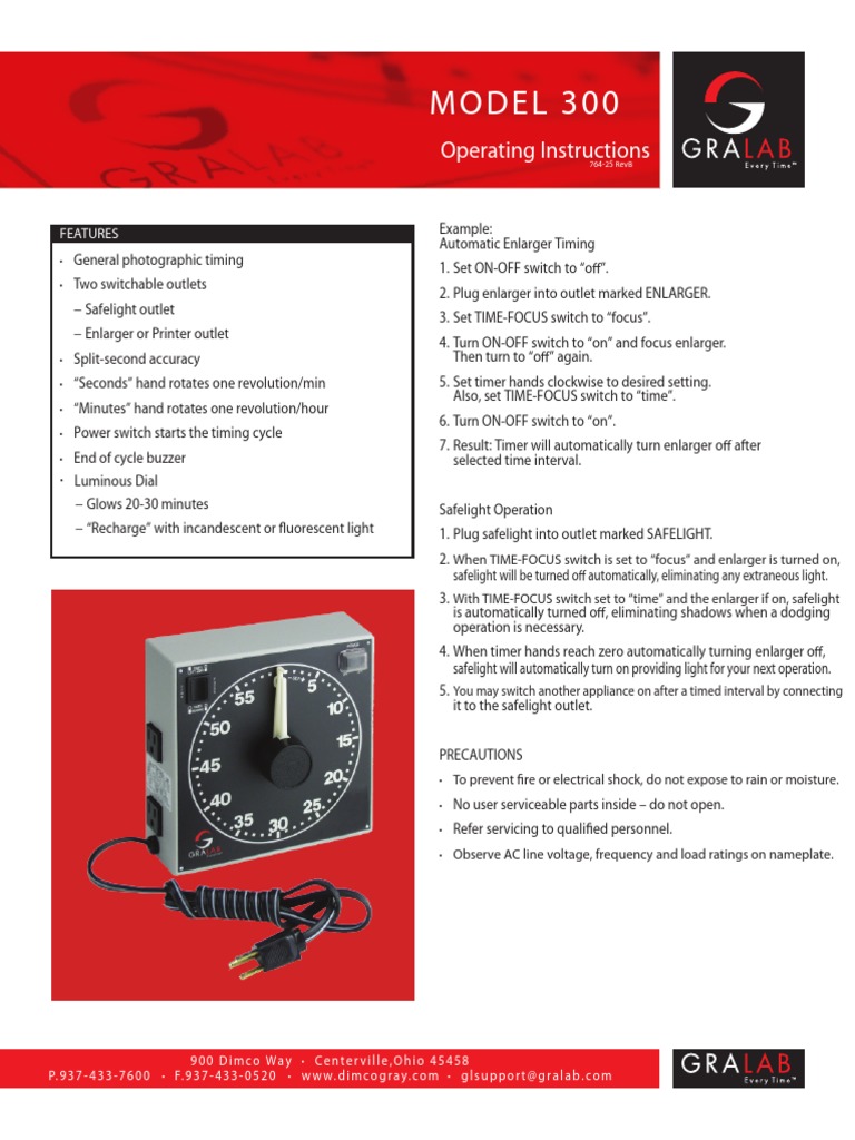 GraLab Timer 300 | PDF | Switch | Power (Physics)