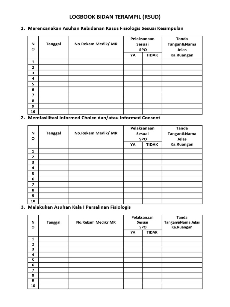 Panduan Logbook Kebidanan Terampil | PDF