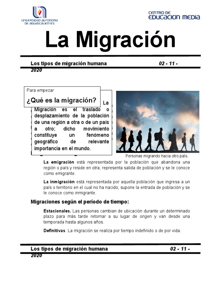 La Migración, Nota Periodistica | PDF | Migración humana | Inmigración