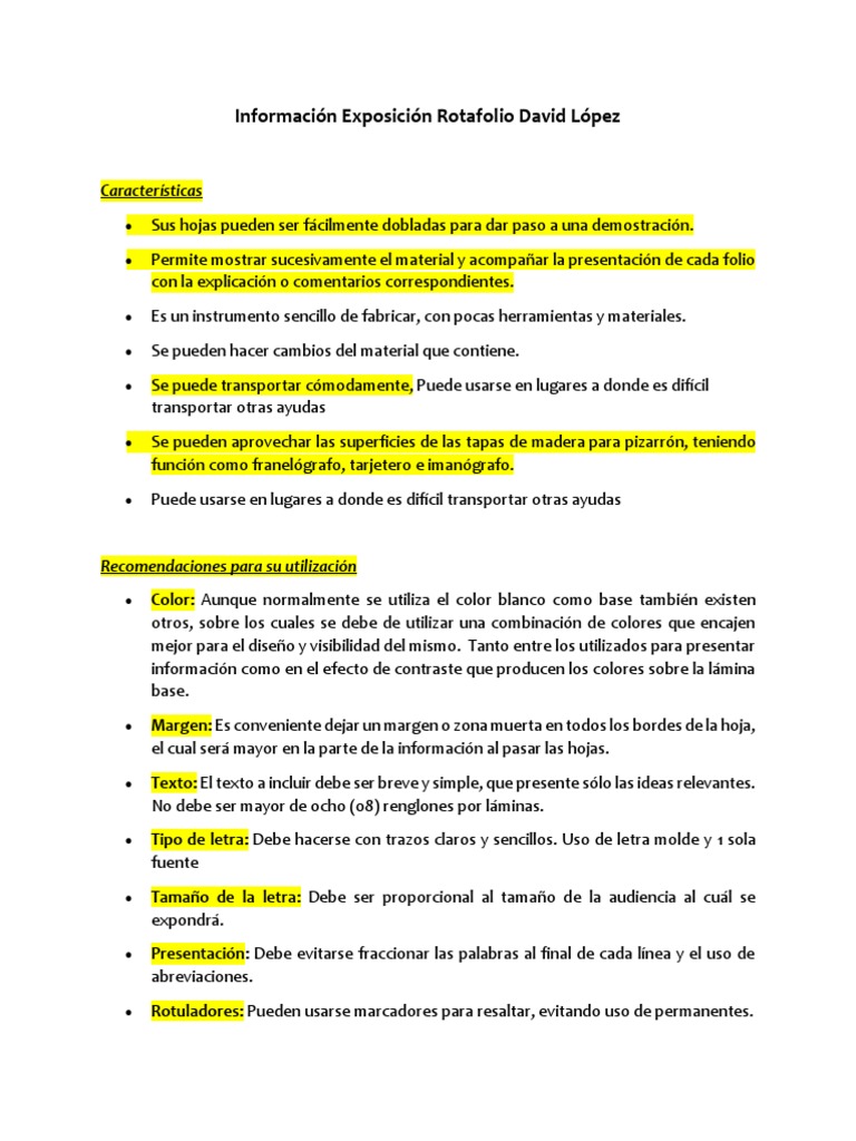 Información Exposición Rotafolio | PDF | Información