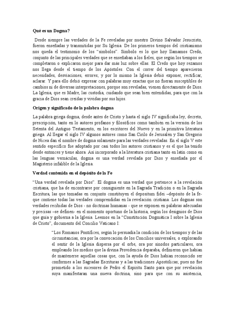 Definición y Significado del Dogma | PDF | Dogma | María, madre de Jesús