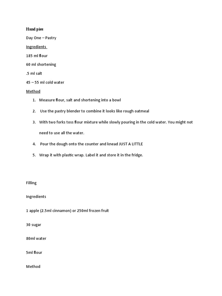 Easy Hand Pie Recipe Guide | PDF