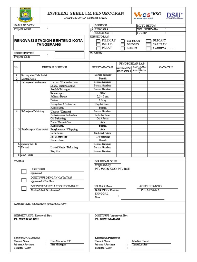 549734854-6-FORM-Inspeksi-Pengecoran | PDF