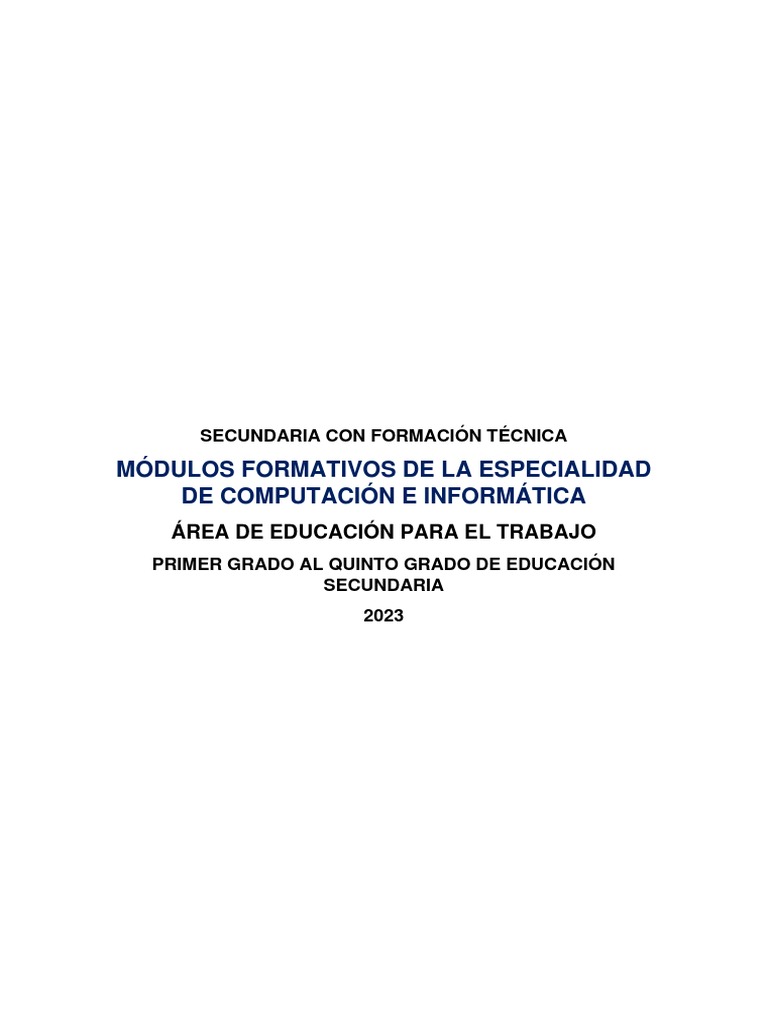Modulo Formativo - Computacion e Informatica | PDF | Periférico | Informática
