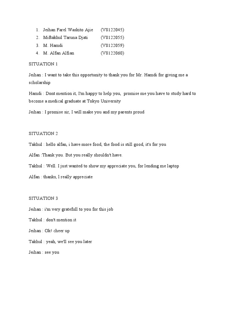 Showing Gratitude and Apology | PDF