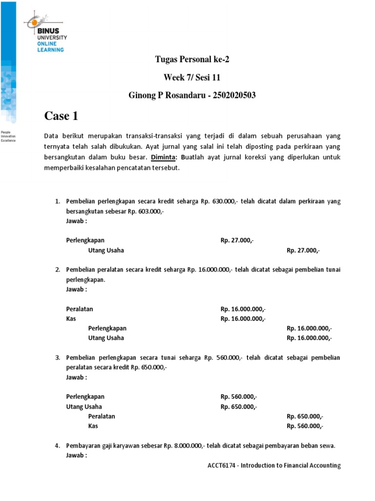 TP2-W7-S11-R3 GINONG P ROSANDARU - Introduction To Financial Accounting | PDF