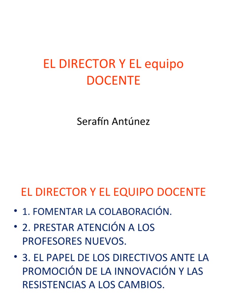 Rol del Director en el Equipo Docente | PDF