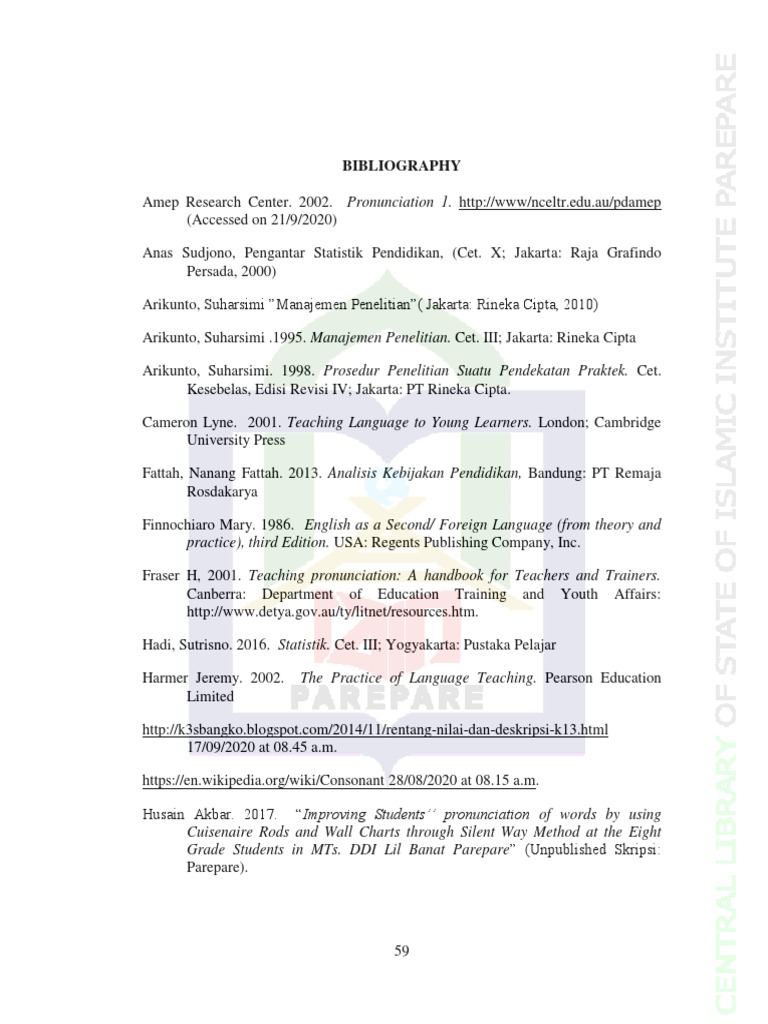 16.1300.133 Daftar Pustaka Dan Lampiran | PDF | Lesson Plan | Teachers