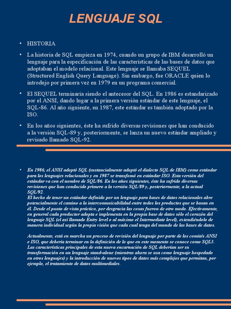 Lenguaje SQL | PDF | SQL | Ingeniería de software