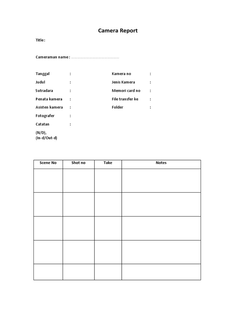Camera Report | PDF