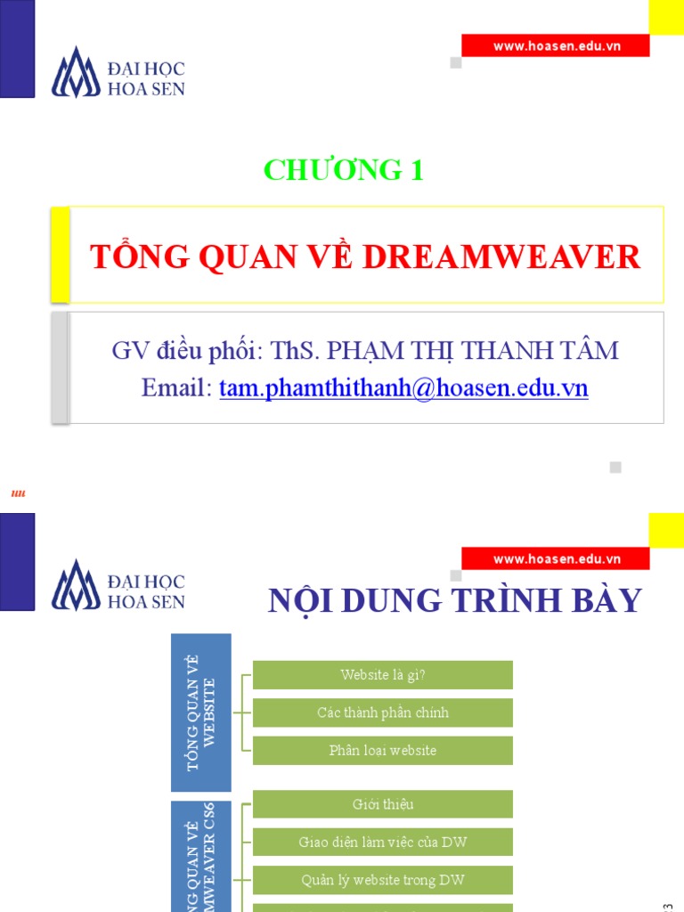 Tuan 1 Chuong 1 Tong Quan Ve Dreamweaver | PDF