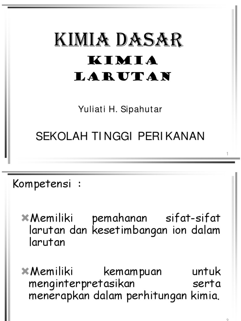 Larutan Dan Konsentrasi | PDF