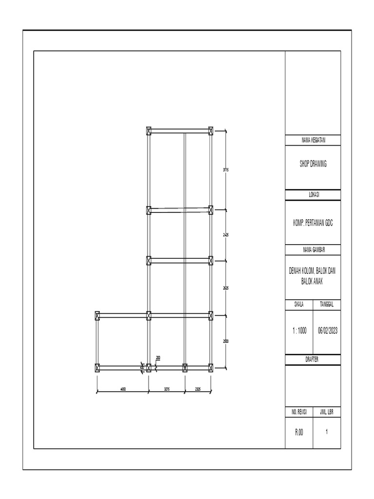 Denah Kolom, Balok & Balok Anak | PDF