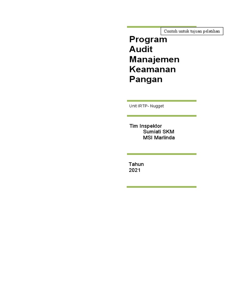 Form 3. SUMIATI Mengelola Program Audit Edit | PDF