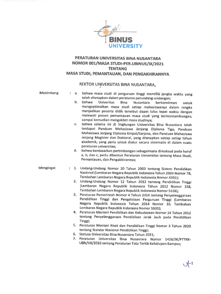 Peraturan Masa Studi | PDF