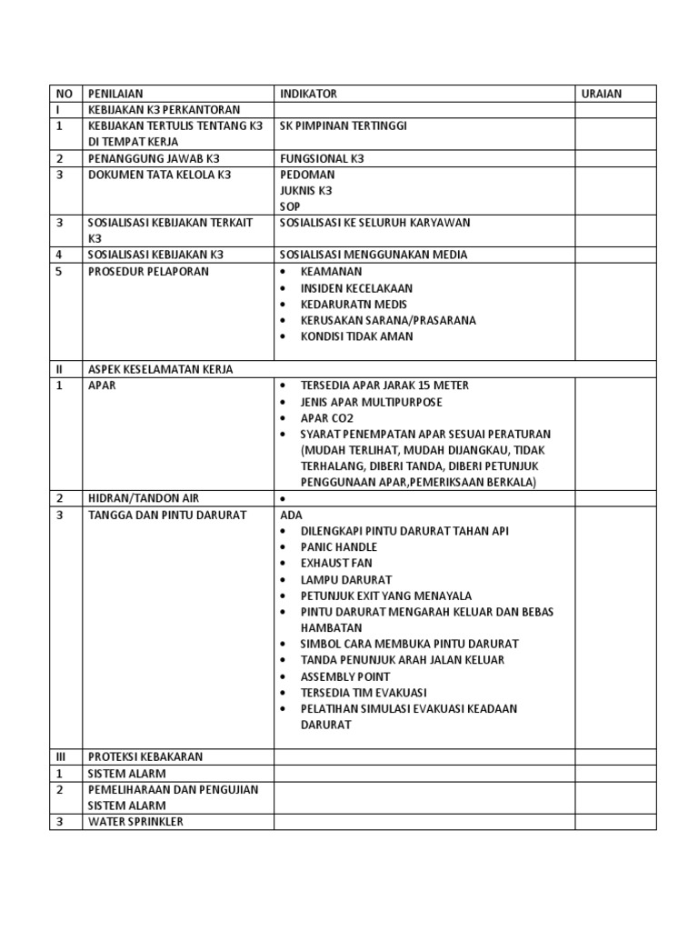 Prosedur Pelaporan K3 Perkantoran | PDF