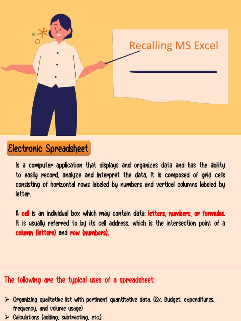 Computer 6 - Recalling MS Excel and Creating Formulas PDF | PDF