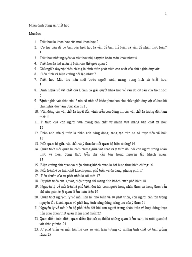 Triet Hoc 10 Diem PDF | PDF