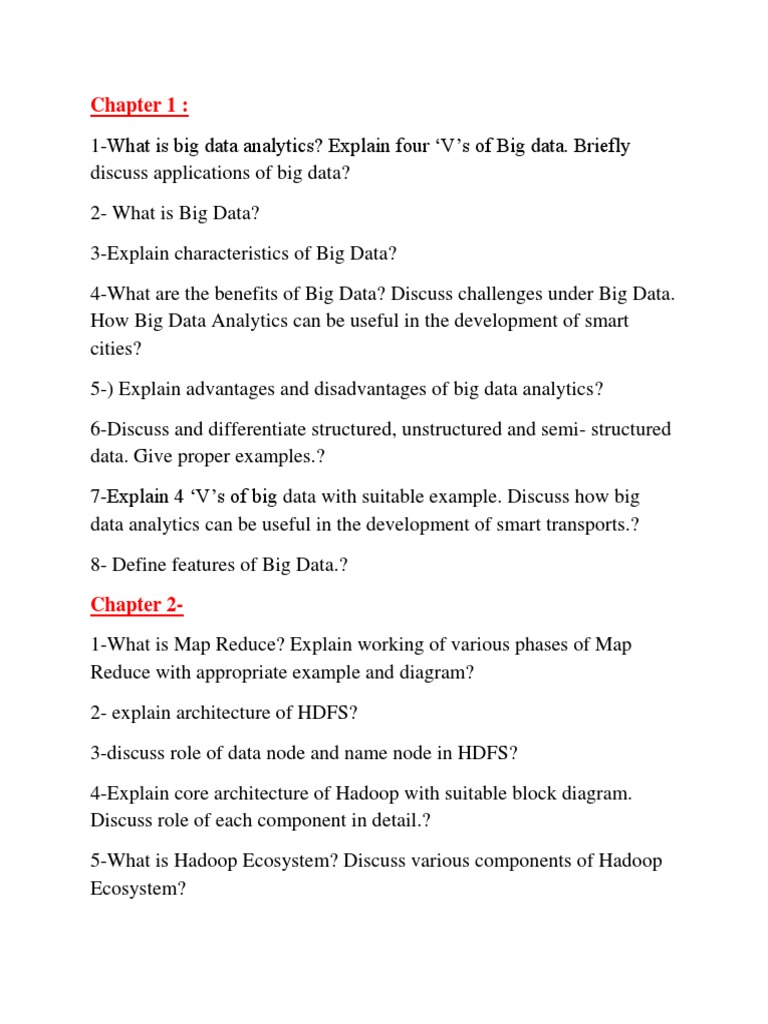 General Question Bank | PDF | Apache Hadoop | No Sql