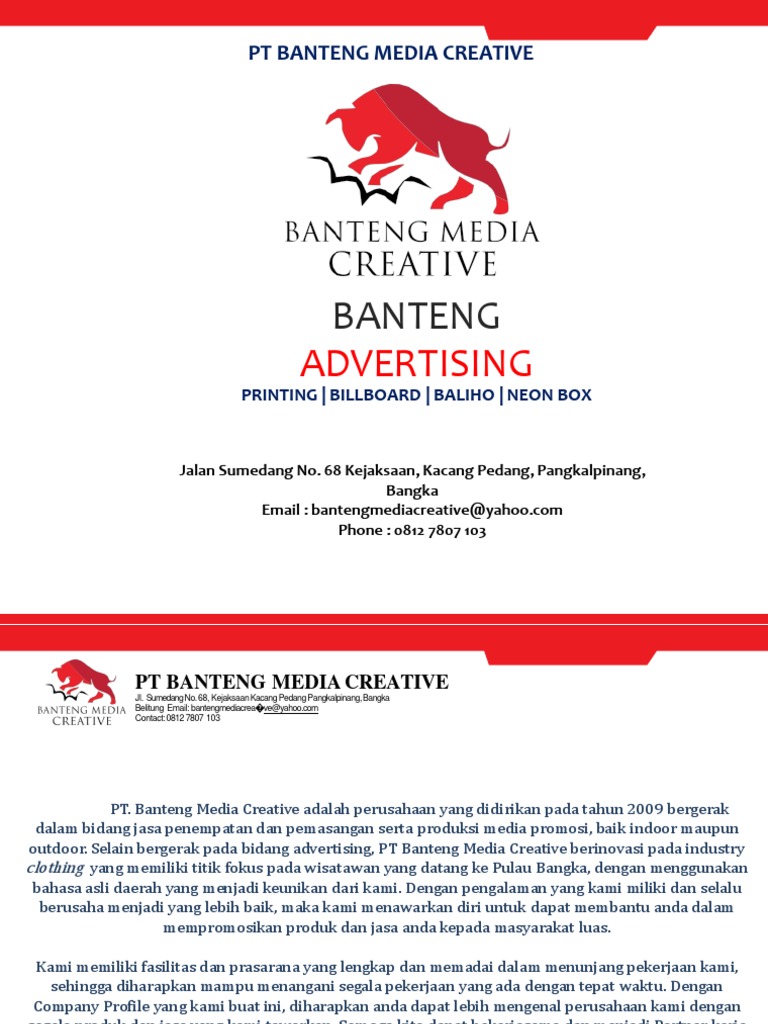 Profil PT Banteng Media Creative | PDF
