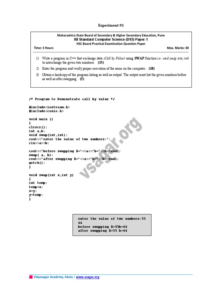 12th Computer Science Practicals Paper 1 Download Free Pdf C Integer Computer Science 5724
