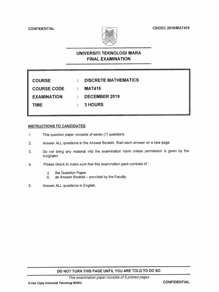 Faculty - Computer Sciences and Mathematic - 2020 - Session 1 - Degree ...