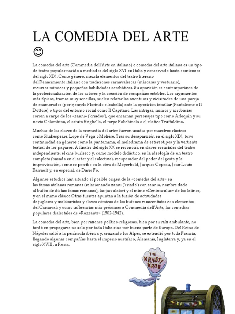 La Comedia Del Arte 12 | PDF | Commedia Dell'arte | Teatro