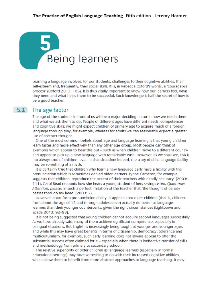 LEARNER DIFFERENCES Ch. 5 Harmer 12 | PDF