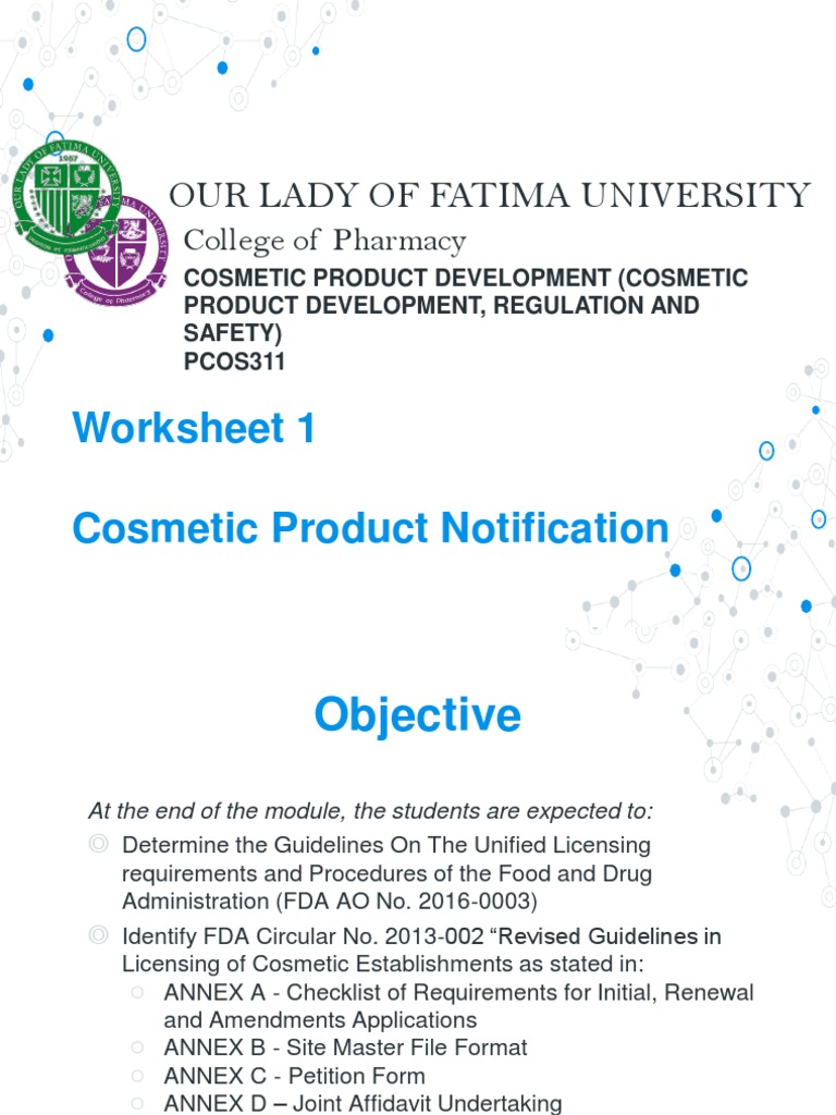 PCOS311 Cosmetic Product Notification 1 | PDF | Cosmetics | Food And ...