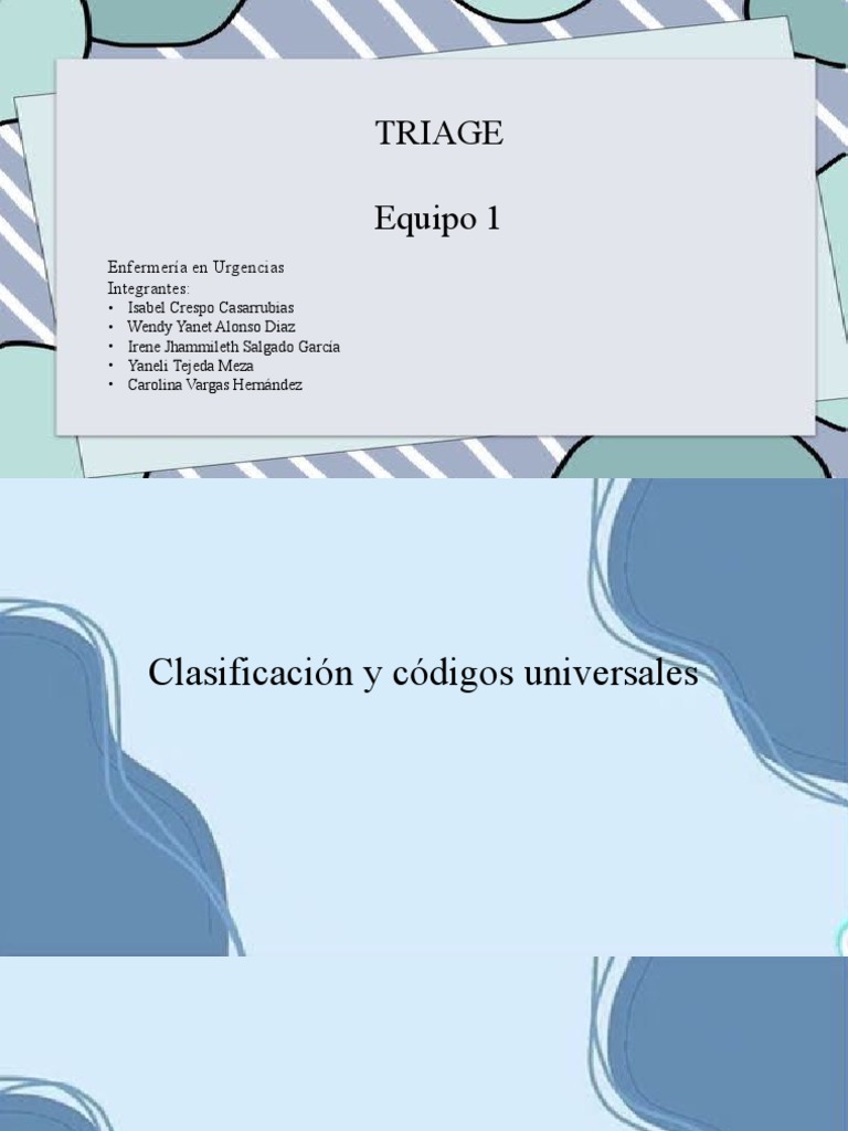 Clasificación y manejo de pacientes en triage hospitalario | PDF ...