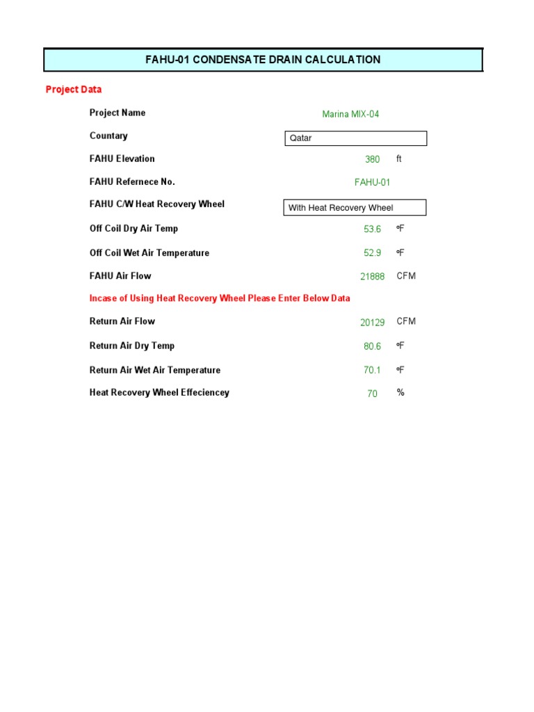 Condensate Drain FAHU | PDF | Gallon | Physical Chemistry