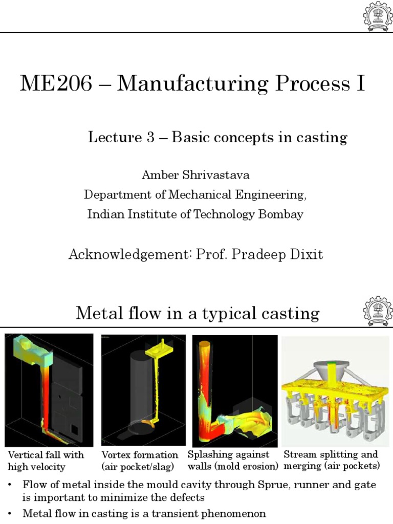 Lecture 3 - Fundamentals in Metal Casting | PDF | Casting (Metalworking) | Viscosity