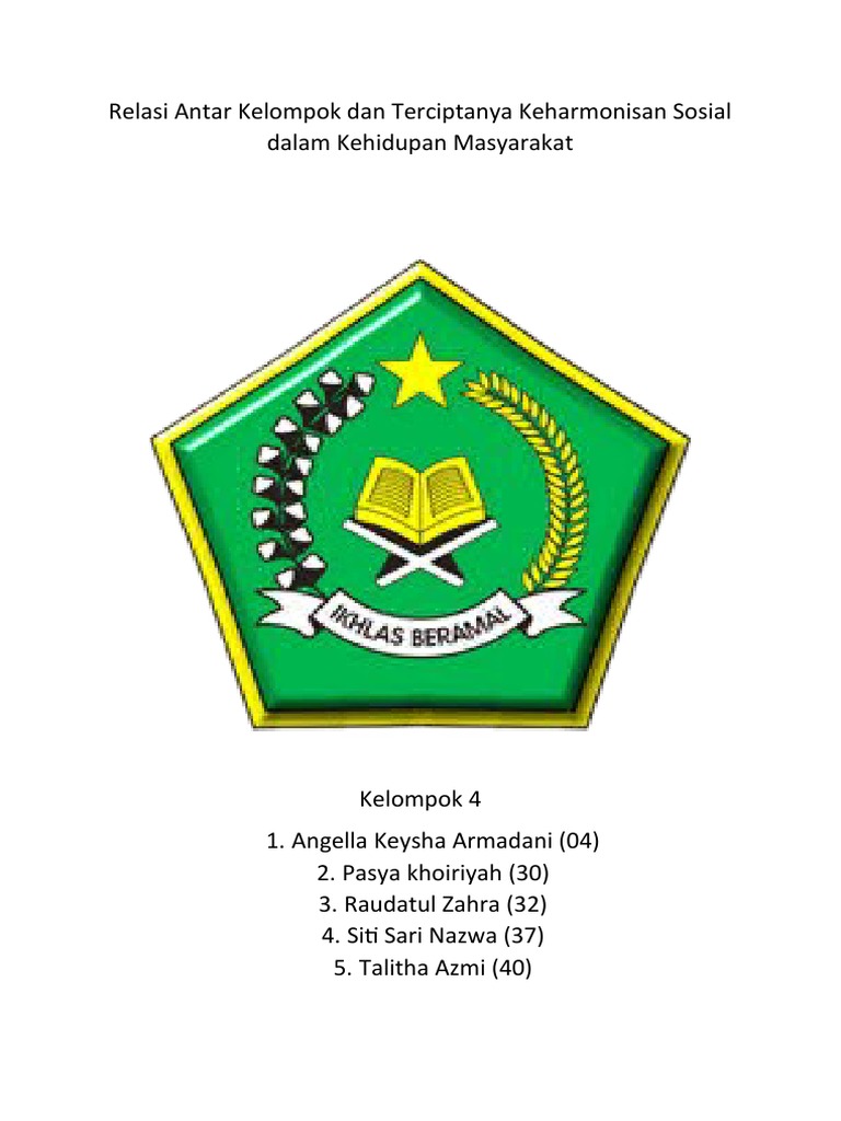 Relasi Antar Kelompok Dan Terciptanya Keharmonisan Sosial Dalam ...