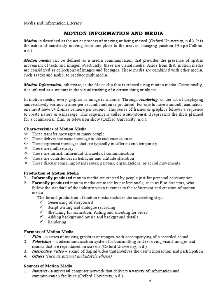 Understanding Motion Media and Manipulation | PDF | Multimedia | Mass Media