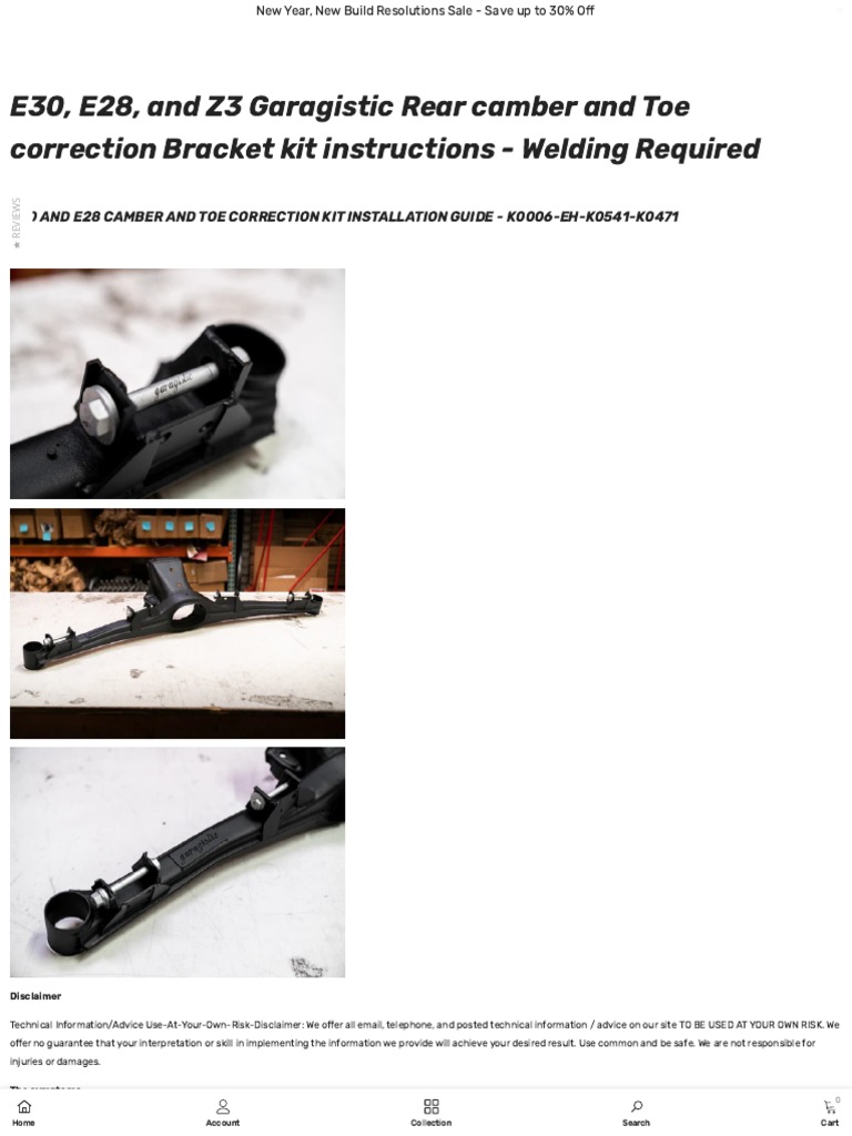E30, E28, and Z3 Garagistic Rear Camber and Toe Correction Bracket Kit ...