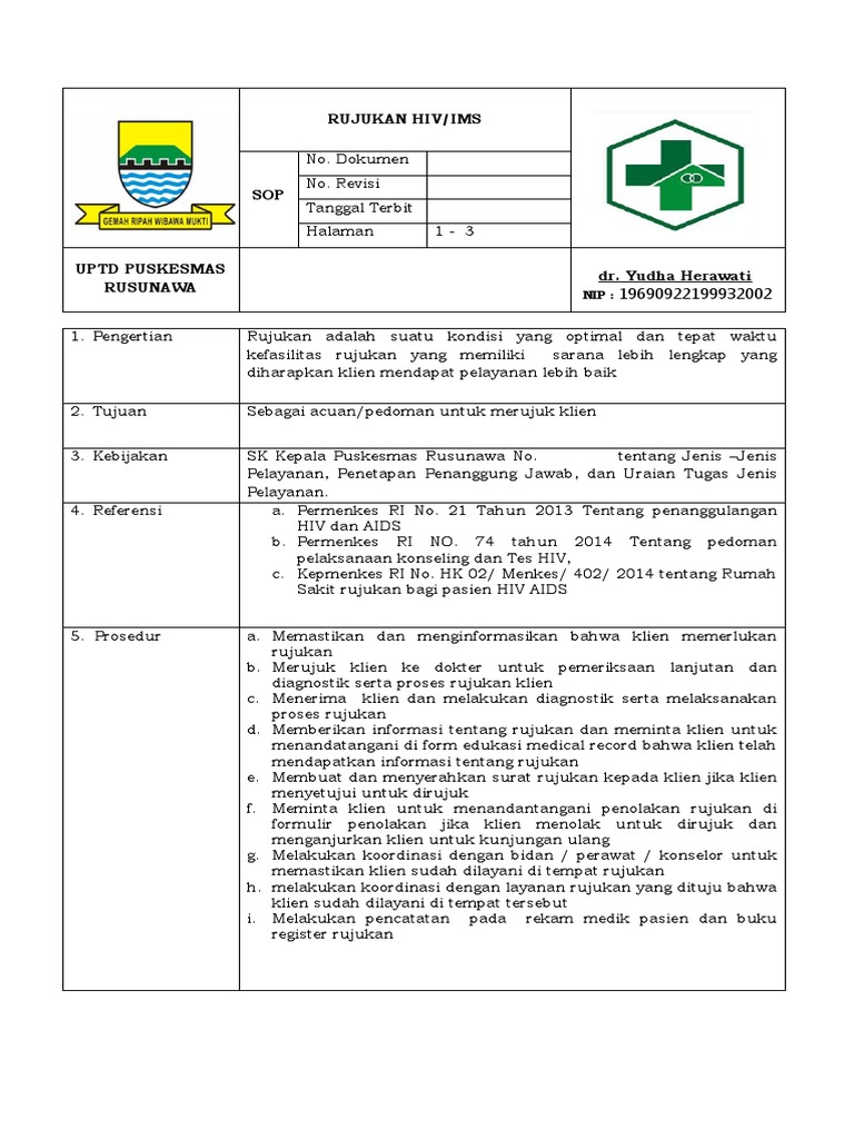 SOP Rujukan Hivims | PDF