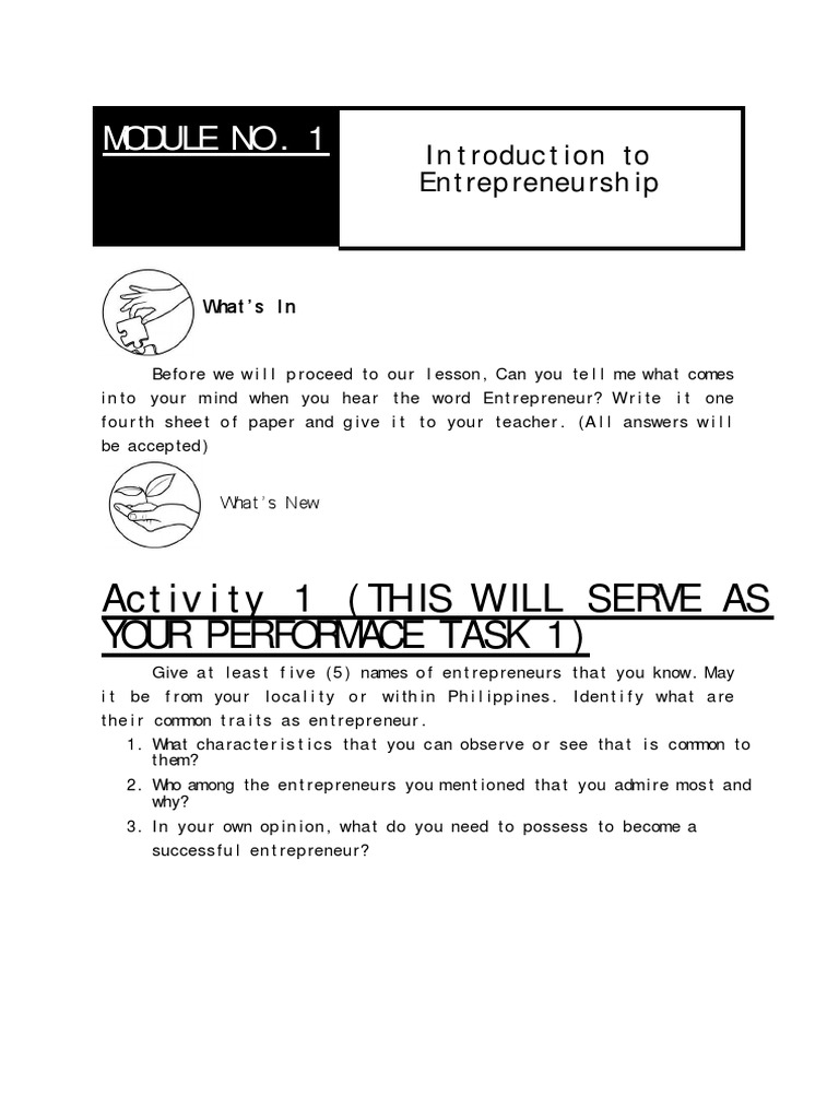 Module 1 Entrep | PDF