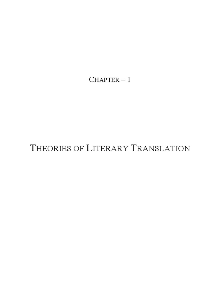Theories of Literary Translation Renthlei PDF | PDF | Translations ...